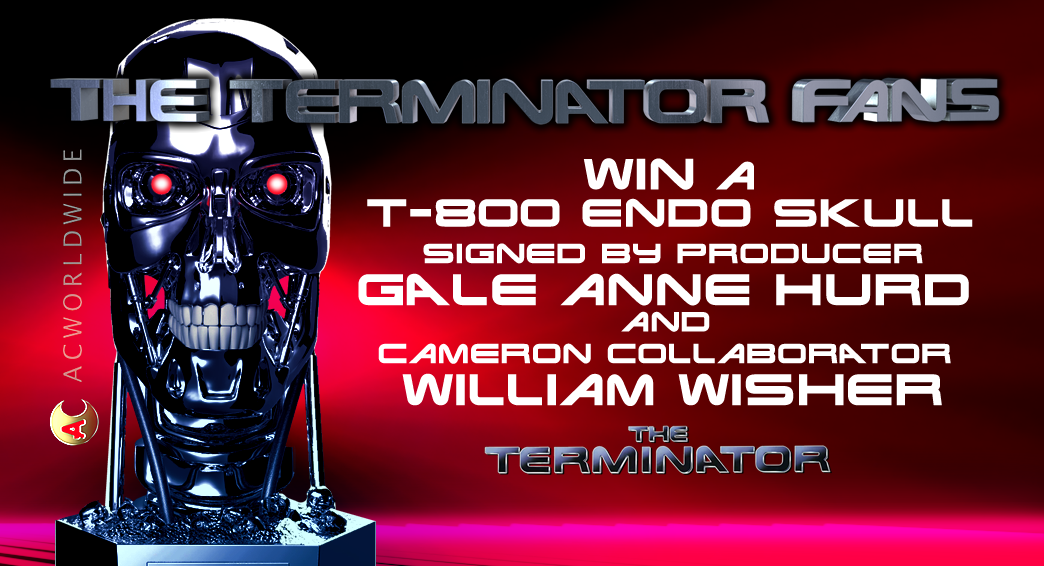 WIN ACW The Terminator T-800 Endoskeleton Skull Speaker SIGNED by ...