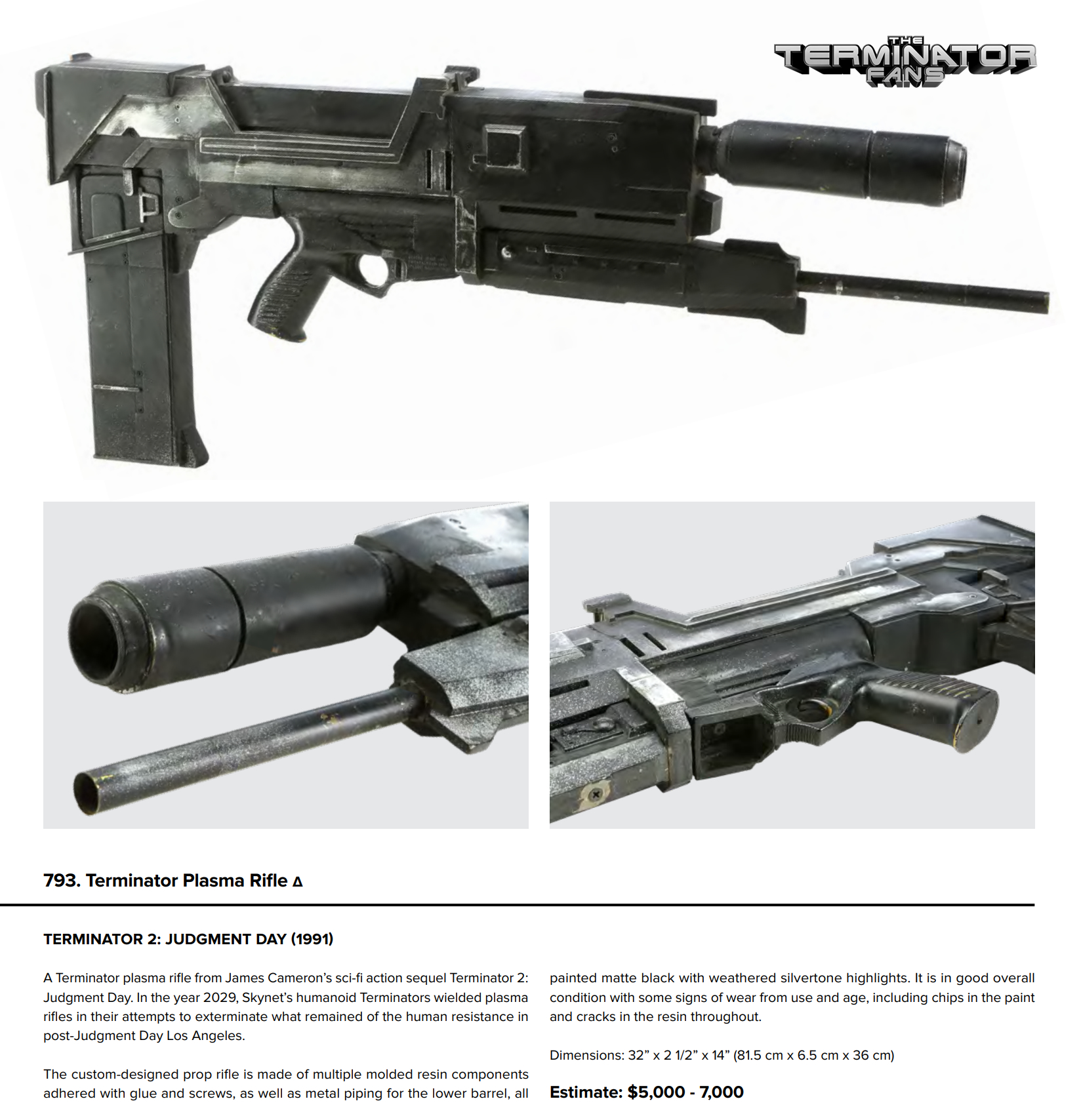 Terminator 2 Plasma Rifle Prop Store Auction | TheTerminatorFans.com Terminator 2 Plasma Rifle Prop Store Auction | TheTerminatorFans.com